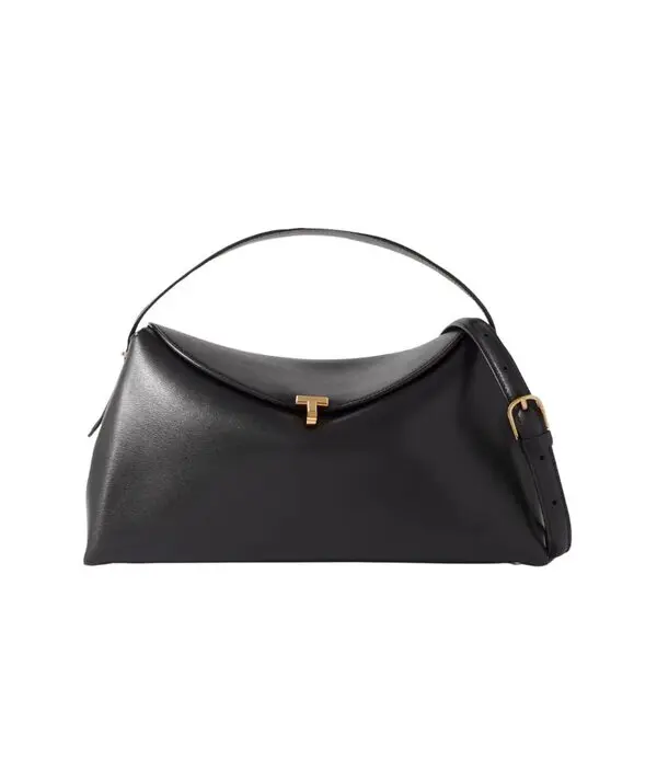 TOTÊME T-lock Leather Shoulder Bag - Black