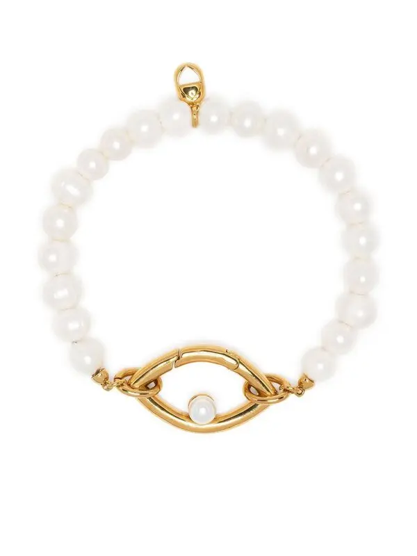 CAPSULE ELEVEN Eye Pearl Bracelet - White
