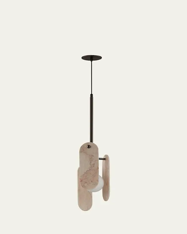 Studio M Nina Magon Design From Megalith Cord Hung Pendant - Rose Jade