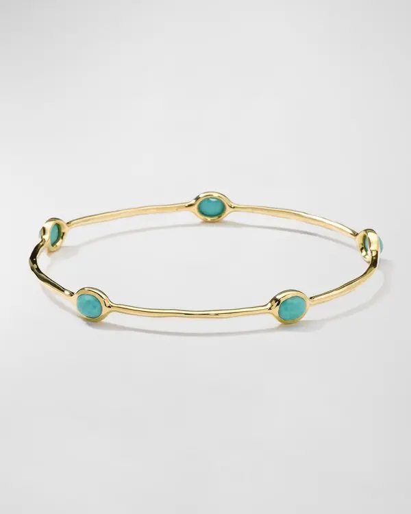 Ippolita 18k Gold Rock Candy 5-stone Bangle - Turquoise