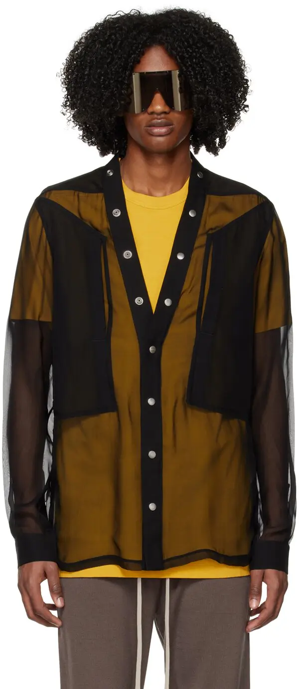 Rick Owens Black Fogpocket Larry Shirt In 09 Black - 75% Off 