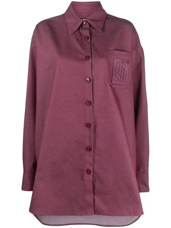 Raf Simons Logo-Patch Oversized Shirt In Red - 74% Off | Editorialist