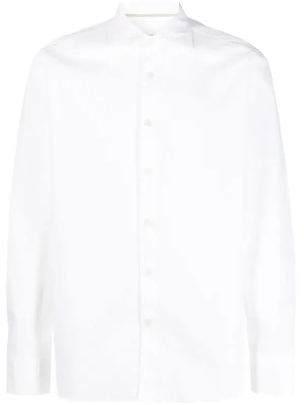 TINTORIA MATTEI 954 Spread-collar Long-sleeve Shirt - White