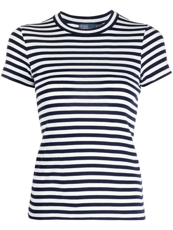 Ralph Lauren Stripe-print Ribbed T-shirt - Blue