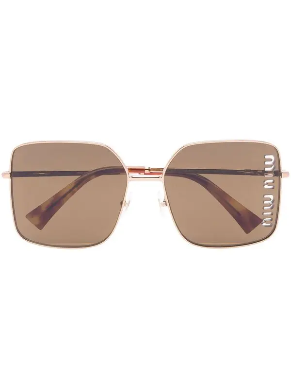 Miu Miu Logo-detail Square-frame Sunglasses