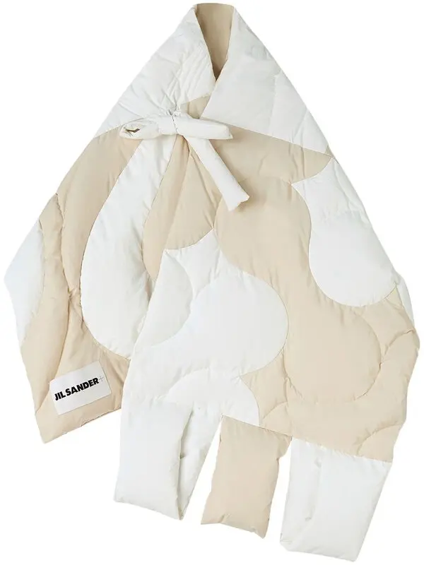 JIL SANDER Mixed-motif Panelled-design Scarf - White