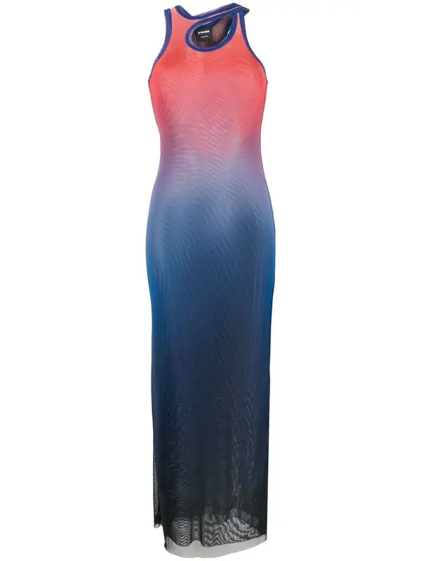Ottolinger Gradient-print Mesh Maxi Dress