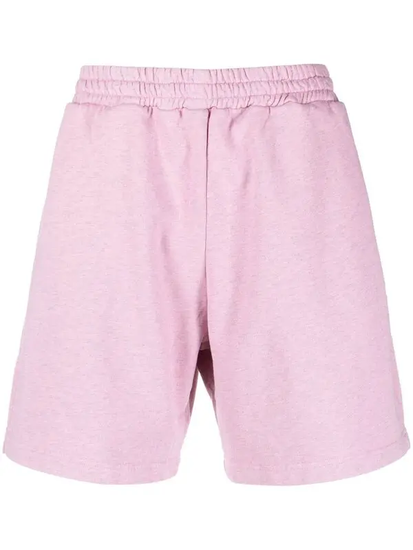 MSGM Logo-embroidered Cotton Shorts - Pink