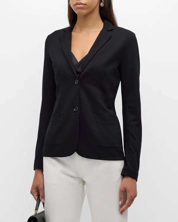 Majestic Filatures Soft Touch Two-button Blazer - Noir