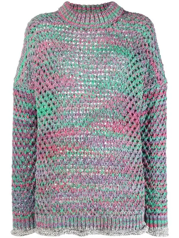 Attico Crew Neck Crocheted Jumper