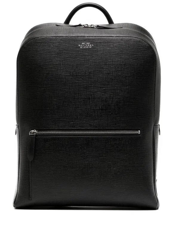 Smythson Grained-calf Leather Backpack - Black