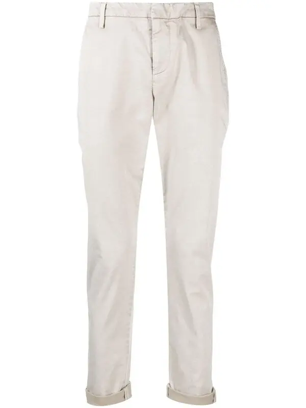 DONDUP Cropped Cotton Chino Trousers - Neutrals
