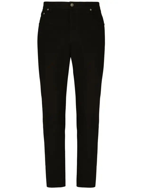 Dolce & Gabbana Logo Appliqué Tapered-leg Jeans