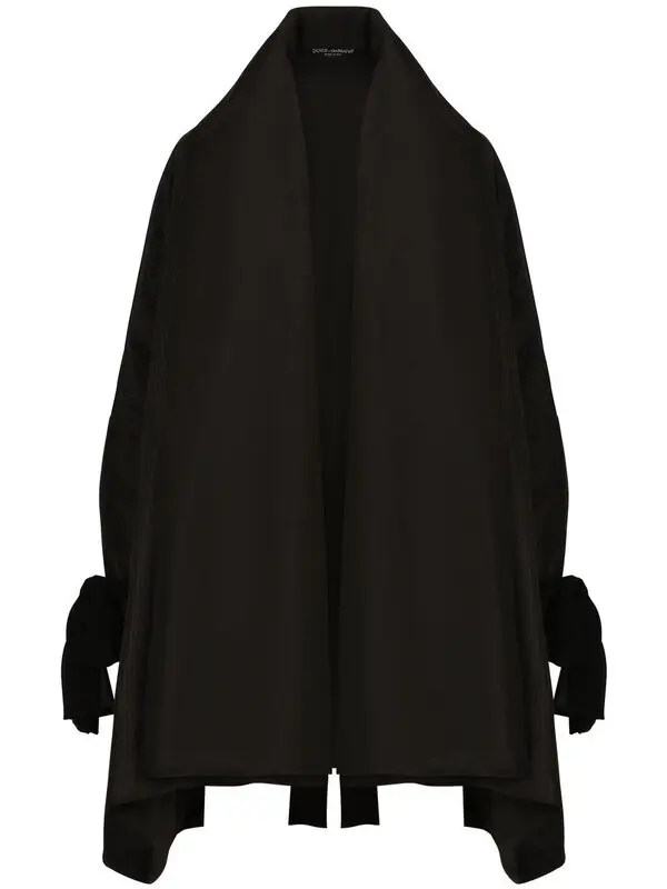 Dolce & Gabbana Open-front Taffeta Cape - Black