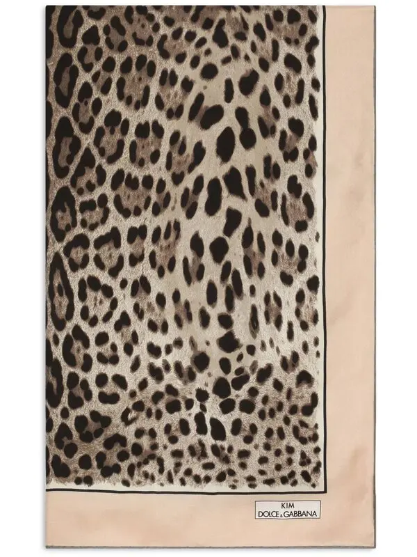 Dolce & Gabbana Kim Leopard-print Twill Scarf - Neutrals