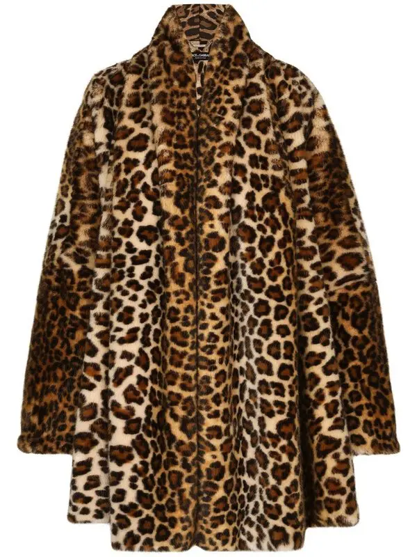 Dolce & Gabbana Leopard-print Faux-fur Cape