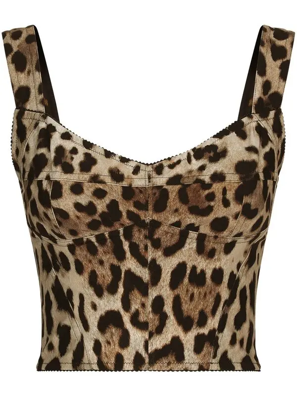 Dolce & Gabbana Leopard-print Corset Top - Neutrals