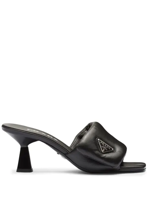Prada 65mm Nappa Leather Sandals - Black