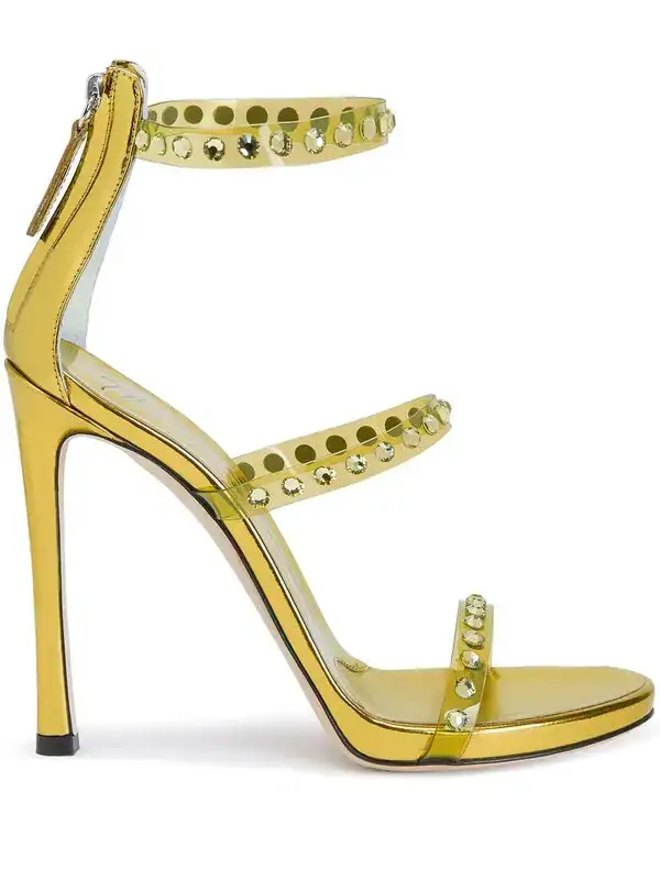 Giuseppe Zanotti 120mm Harmony Shine Sandals Yellow 65% Off