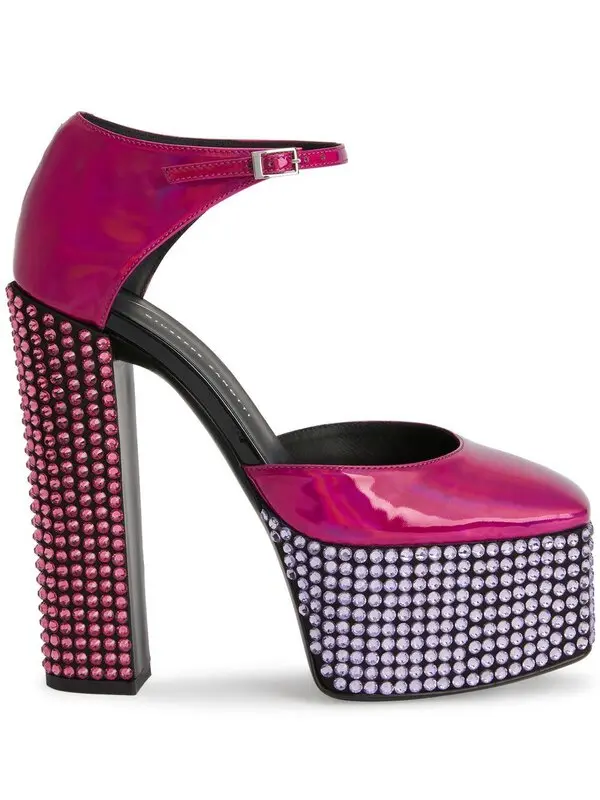 GIUSEPPE ZANOTTI 150mm Bebe Strass Pumps - Pink