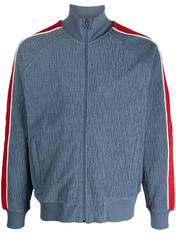 Diesel Stripe-sleeve Zip-up Sweatshirt