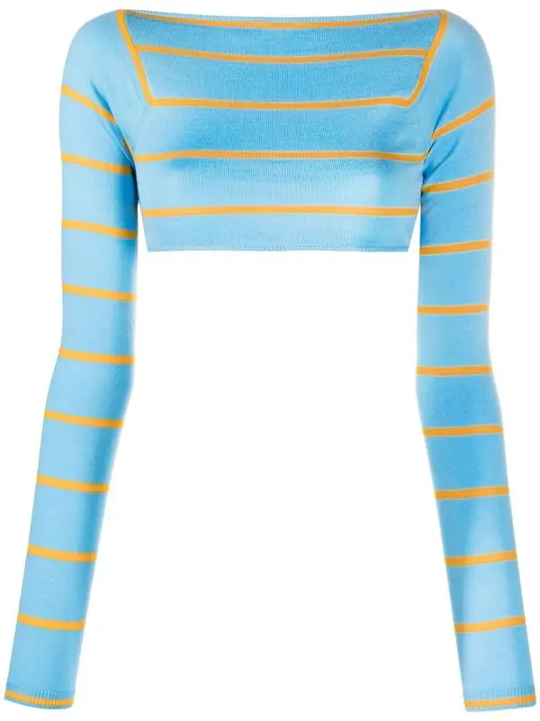 Emilio Pucci Stripe-jacquard Wool Cropped Top