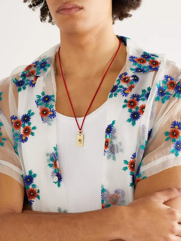 Jacquie Aiche Gold 'heart Burst' Charm Cord Necklace