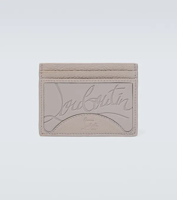 CHRISTIAN LOUBOUTIN Kios Embossed Leather Cardholder - Grey