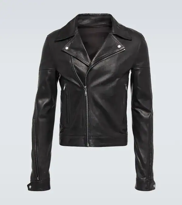 Rick Owens Leather Biker Jacket In Black - 40% Off | Editorialist
