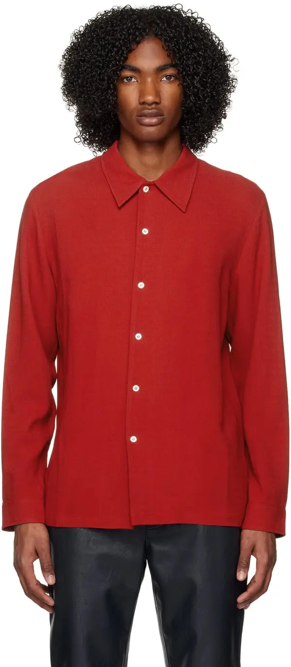 SéFr Red Ripley Shirt In Bright Red - 70% Off | Editorialist