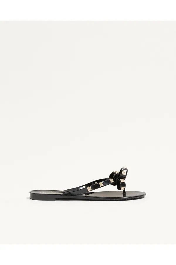 Valentino Garavani Rockstud Rubber Slipper - Black