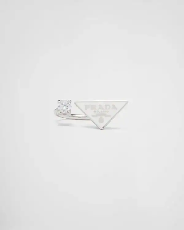 Prada Symbole Ring - White/crystal | Editorialist