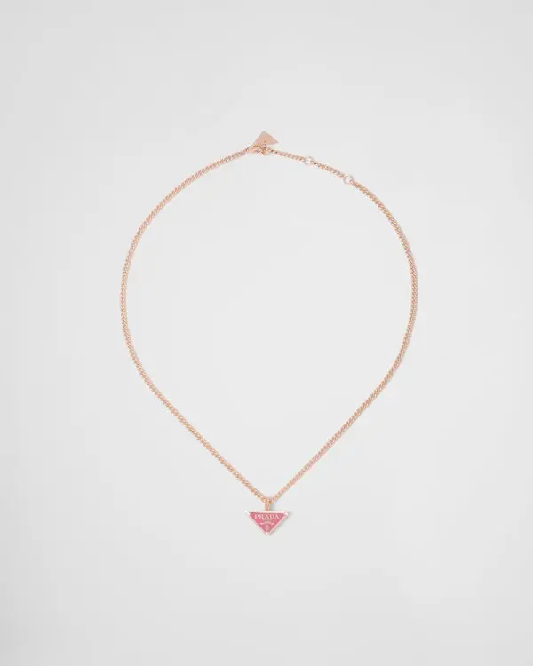 Prada Eternal Gold Pendant Necklace - Pink Gold/begonia/white