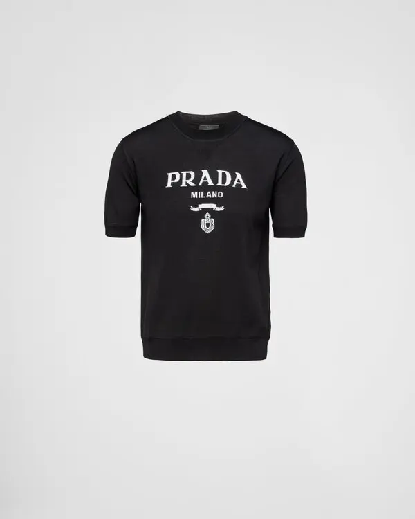 Prada Superfine Wool Crew-neck Sweater - Black