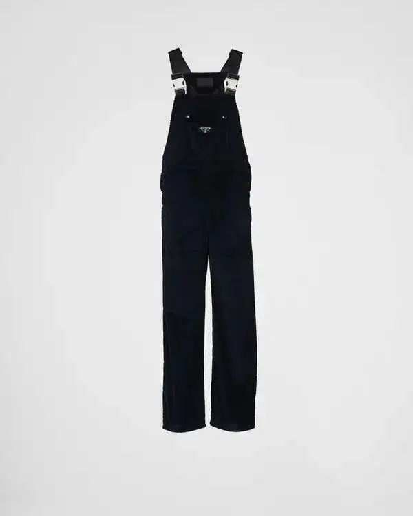 Prada Corduroy Overalls - Blue | Editorialist
