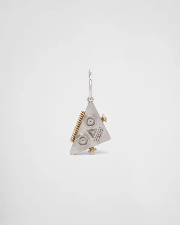 Prada Left Earring With Robot Pendant