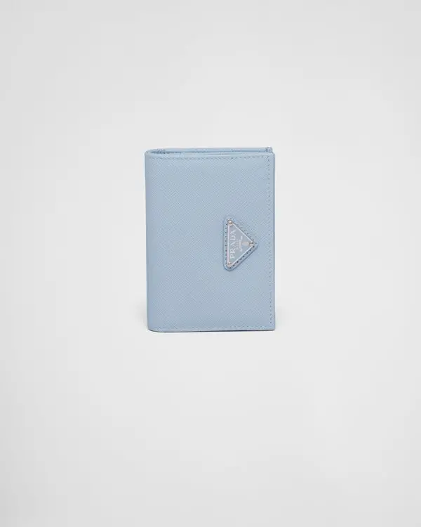 Prada Small Saffiano Leather Wallet - Pale Blue