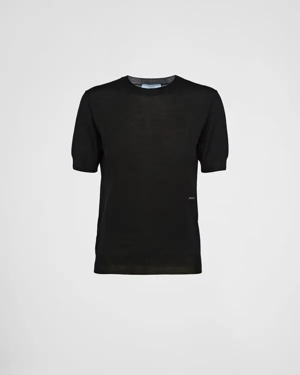 Prada Worsted Wool Crew-neck Sweater - Black