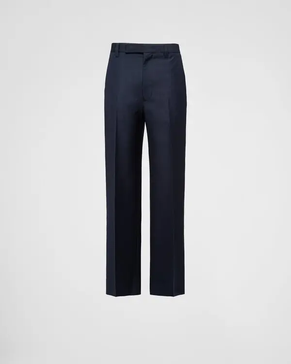 Prada Wool And Mohair Wide Leg Pants
