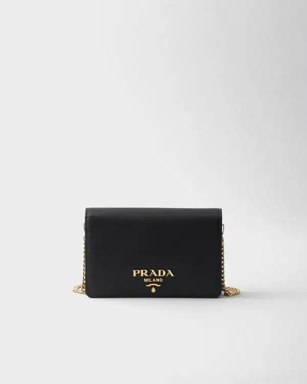 Prada Logo Plaque Crossbody Bag Black Editorialist