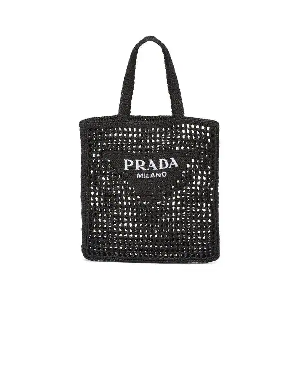 Prada Crochet Tote Bag - Black | Editorialist