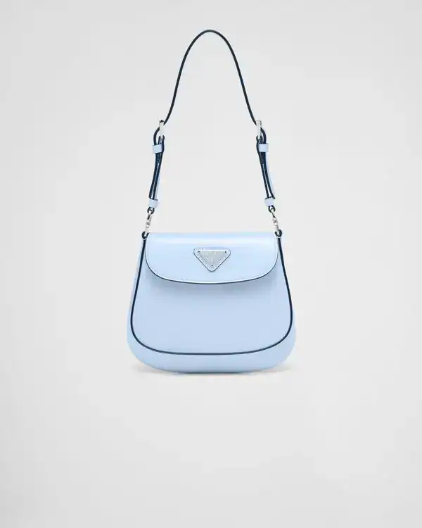 Prada Cleo Brushed Leather Mini Bag Celeste Editorialist