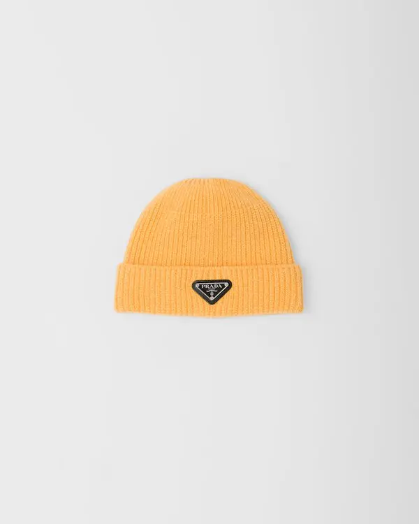 Prada Wool And Cashmere Beanie - Yellow