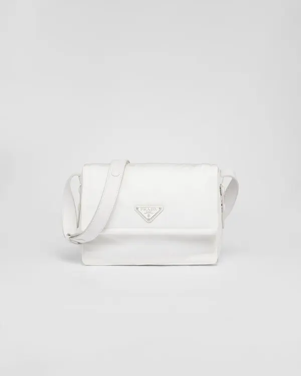 Prada Small Padded Re-nylon Shoulder Bag - White