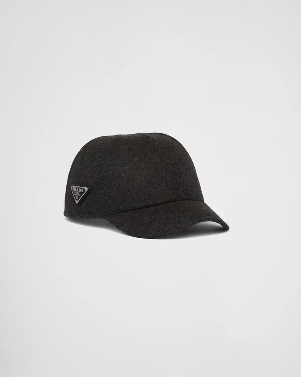 Prada Felt Baseball Cap - Anthracite Gray
