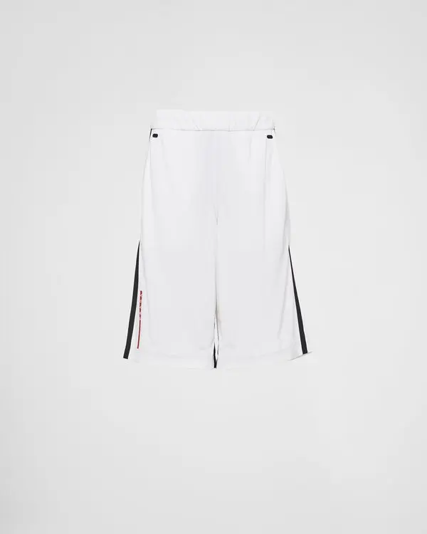 Prada Piqué Bermudas With Taping - White