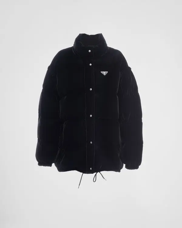 Prada Convertible Velvet Down Jacket