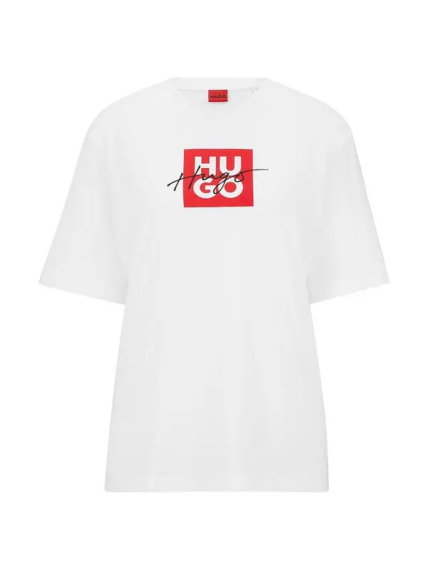 hugo boss white t shirt red logo