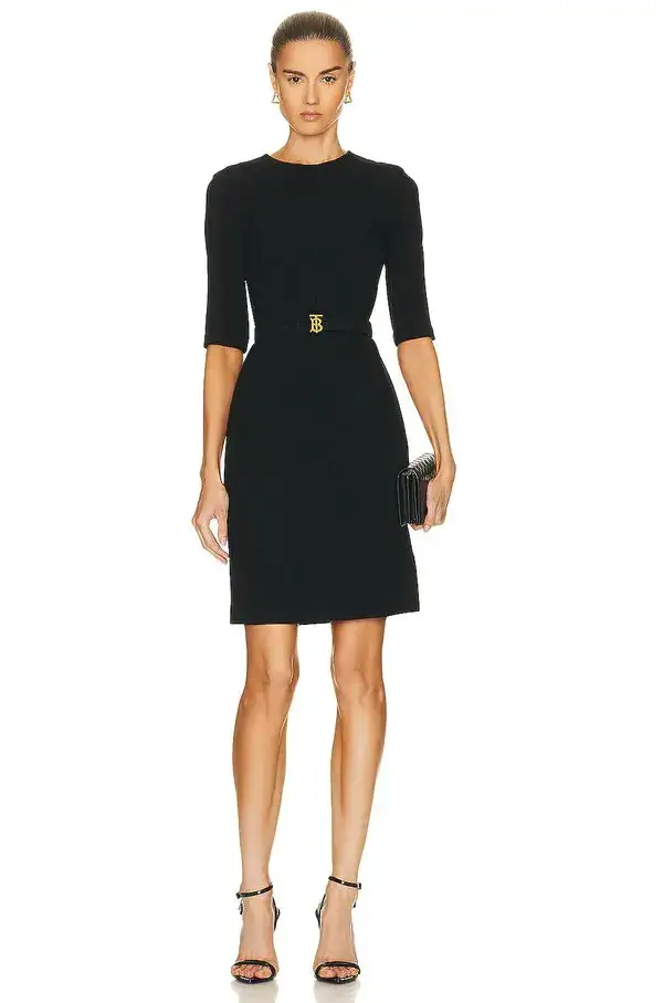 black burberry dress Black Wool Kilt Dress Burberry