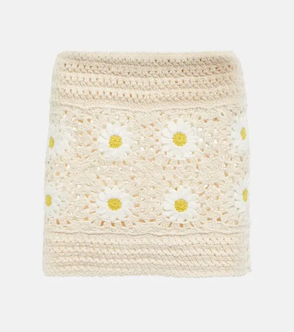 Alanui Daisy Crocheted Miniskirt